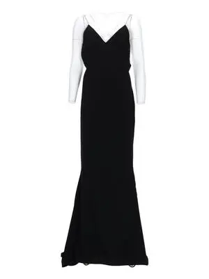 TOM FORD Sleeveless Satin Evening Gown With Chain Embroidery - Black