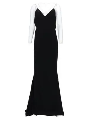 TOM FORD Sleeveless Satin Evening Gown With Chain Embroidery - Black