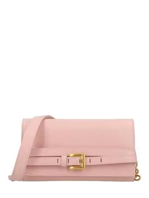 Balmain Leather Wallet With Shoulder Strap - Pink