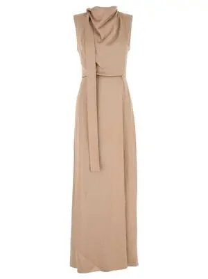 Fendi FENDI Satin Long Dress Brown