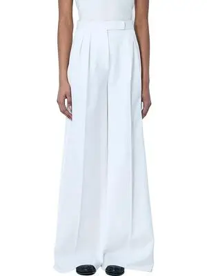 Max Mara MAX MARA Chenzia Tailored High-Rise Textured Cotton Pants White