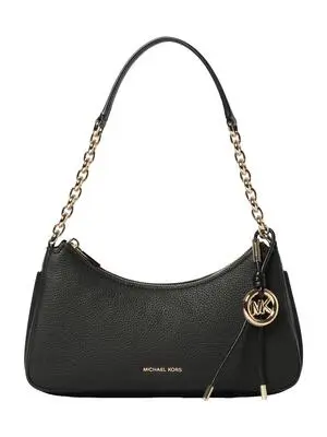 Michael Kors Nolita Medium Hammered Leather Clutch With Chain - Black
