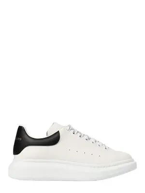 Alexander McQueen Oversize Calf Leather Sneakers With Suede Insert And Chunky Sole - White