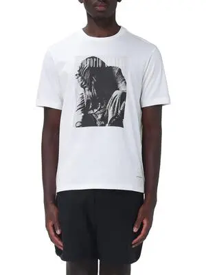 Emporio Armani Graphic Print Cotton T-shirt With Contrast Logo - White 1