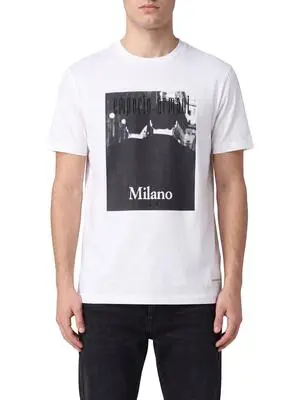 Emporio Armani Cotton T-shirt With Graphic Print And Contrast Logo - White