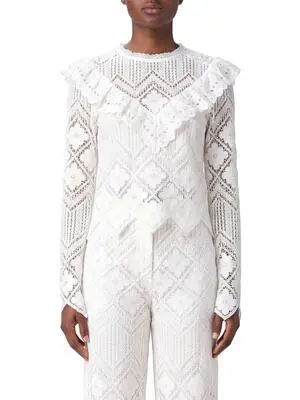 SELF-PORTRAIT Lace Top - White