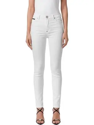 Philipp Plein High-waisted Skinny Jeans In Stretch Denim - Black