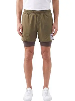 Satisfy Slim-fit Nylon Running Shorts - Olive