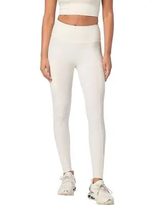 PLEIN SPORT High-waisted Ribbed Leggings - White