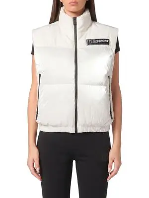 PLEIN SPORT Quilted High Neck Gilet - White