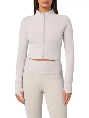PLEIN SPORT Long-sleeve Jersey Sports Top With Zip Closure - Grey