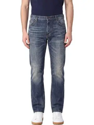Burberry Straight Fit Coated Cotton Denim Jeans - Blue