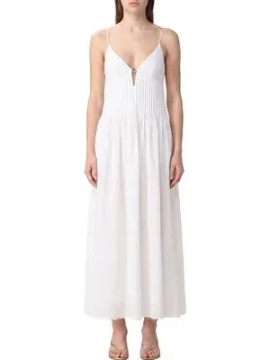 Tory Burch V-neck Spaghetti Strap Maxi Dress - White