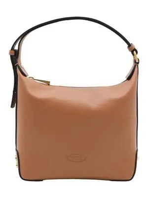 TOD'S Studded Leather Shoulder Bag - Brown