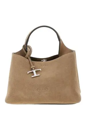 TOD'S Tod's Small Calfskin Handbag With Removable Shoulder Strap Beige