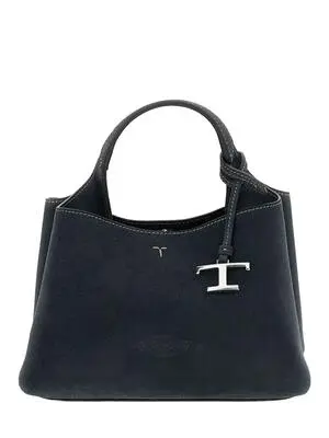TOD'S Small Calfskin Handbag With Removable Shoulder Strap - Blue