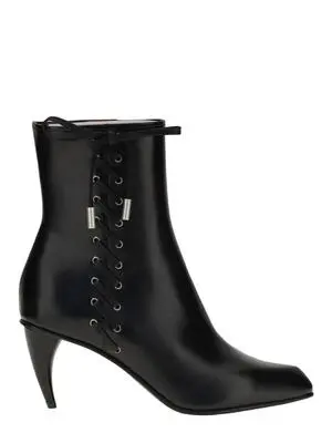 Alexander McQueen Leather Lace-up Ankle Boots - Black
