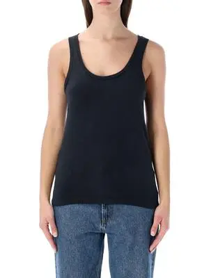 American Vintage Slim Fit Crewneck Tank Top - Black