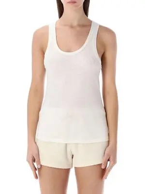 American Vintage Slim Fit Crewneck Tank Top - White