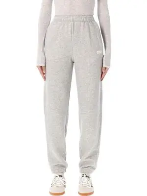 American Vintage High-waisted Linen And Cotton Track Trousers - Grey