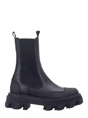 GANNI Flat Ankle Boot - Black