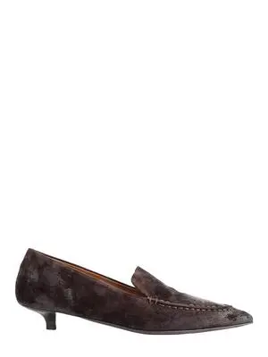 Marsèll Suede Loafer With Kitten Heel - Dark