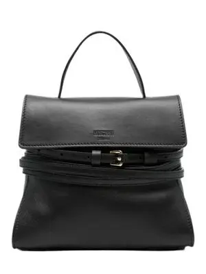 Moschino Tie Me Leather Mini Handbag - Black