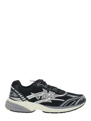Amiri Mtech Bicolour Leather And Mesh Trainers With Applied Logo - Black