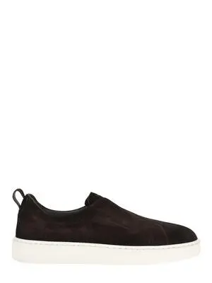 Santoni Suede Slip-on Sneakers - Brown