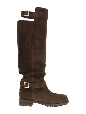 JIMMY CHOO Knee-high Buckled Boots - Cocoa