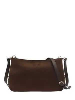 Liu Jo Gerona Faux Suede Crossbody Bag With Zip Closure And Tonal Logo Brown