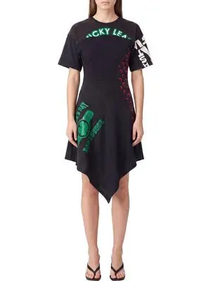 MARINE SERRE Patchwork Printed Dress - Black