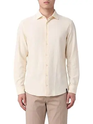 DRUMOHR Slim Fit Linen And Cotton Shirt With French Collar - White