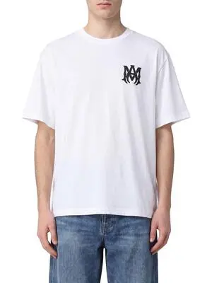 Amiri Relaxed Fit Drop Shoulder Cotton T-shirt With Logo - White