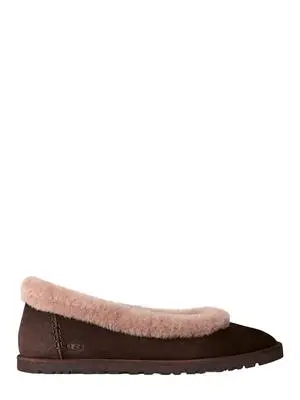 UGG Zora Sheepskin Ballet Flats - Brown