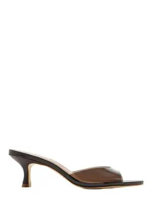 Staud Brigitte Leather Mules - Brown