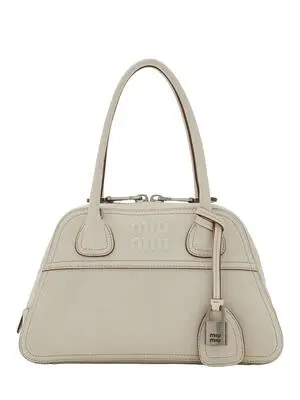 Miu Miu Vivant Leather Bowling Bag - Ivory