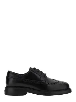 Hogan Derby H704 In Brushed Leather - Black