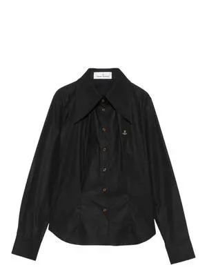 VIVIENNE WESTWOOD Cotton Shirt With Orb Embroidery - Black