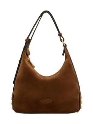 TOD`S Tod's Metal Dots Mini Suede Leather Bag - Brown