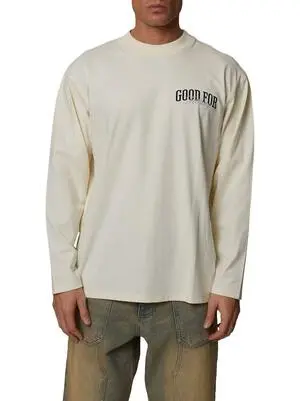 GOOD FOR NOTHING Oversized Long Sleeve Revival T-shirt - Ivory