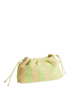 Topshop Jay Stripe Straw Clutch - Yellow