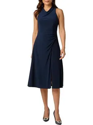 Adrianna Papell Cowl Neck Jersey Midi Dress - Midnight