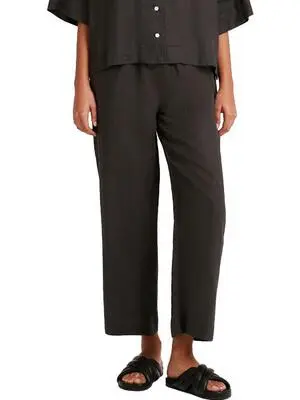 Nude Lucy Lounge Linen Crop Pant - Coal