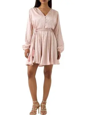 MARCIANO Hadil Logo Monogram V-neck Mini Dress - Medium Pink