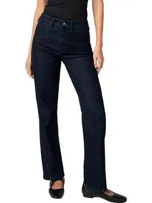 LIVERPOOL Kennedy Side Stitch Straight Leg Jeans - Midnight Eclpse