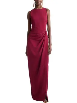 OSCAR DE LA RENTA Oscar De La Renta Draped Gown With Thigh-High Slit