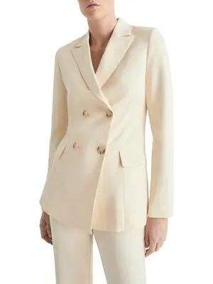 SCALPERS Plain Double-breasted Blazer - Lightyellow