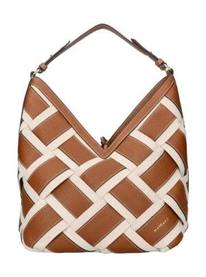 MASCARO Large Woven Top Handle Bag - Tan