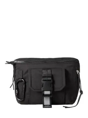 A.p.c. Mini Nylon Crossbody Bag With Climbing Rope Zip Pull - Nero